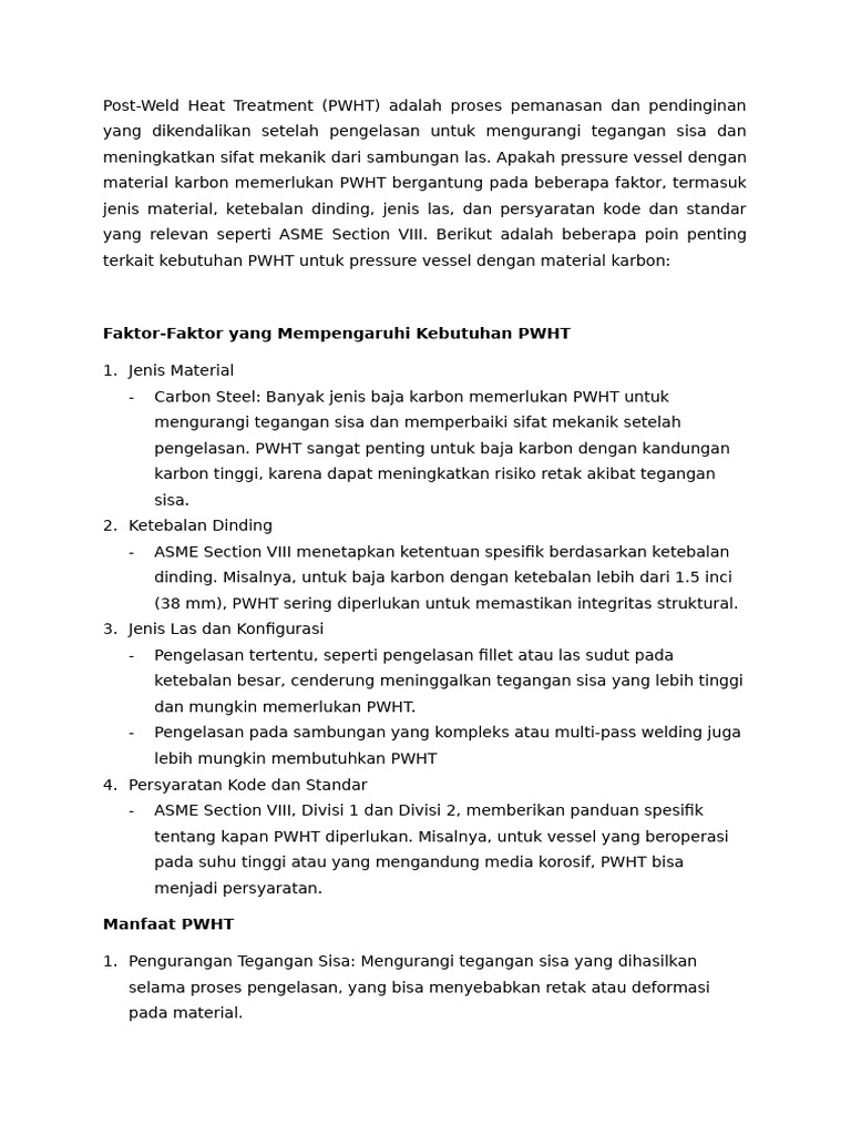 PWHT Carbon Steel | PDF