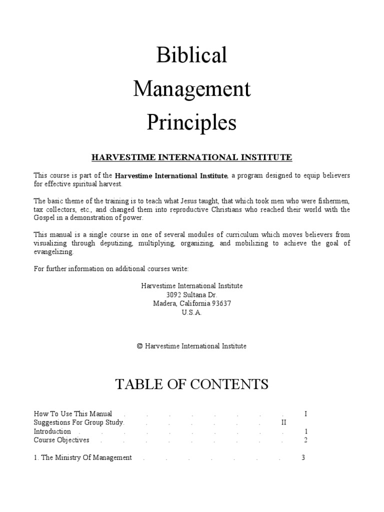 Biblical Management Principles | PDF | Elder (Christianity) | Spiritual ...