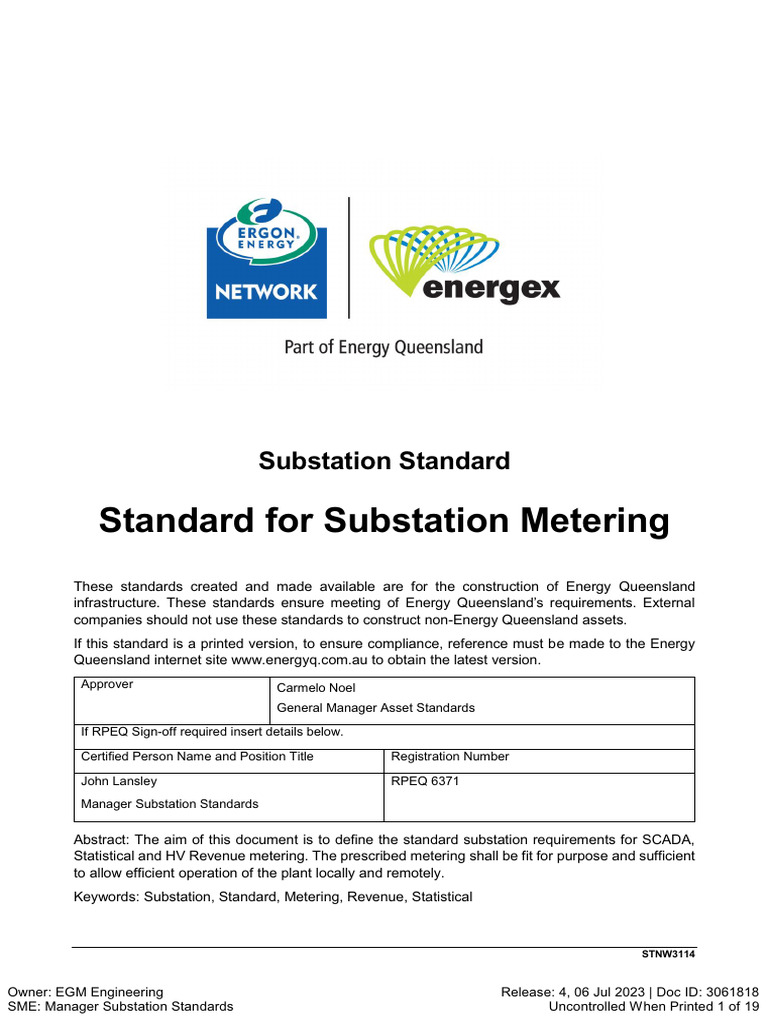 Standard For Substation Metering | PDF