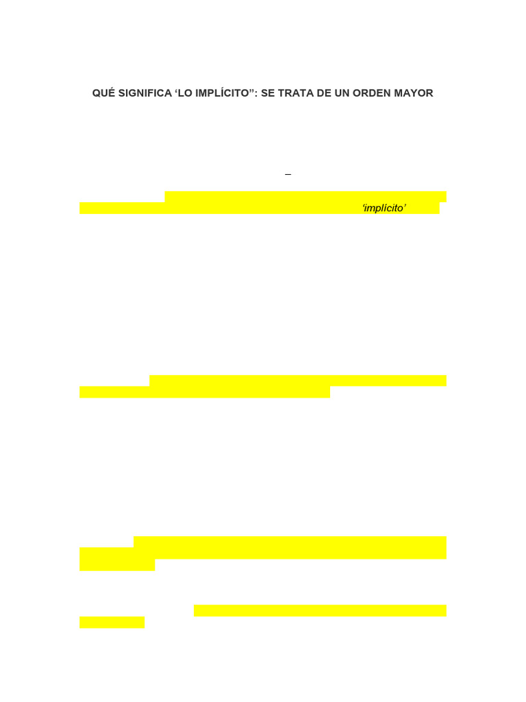 1-QUÉ ES 'LO IMPLÍCITO' | PDF