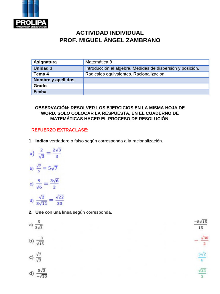 Mate9 Uni3 Tem4 9 | PDF