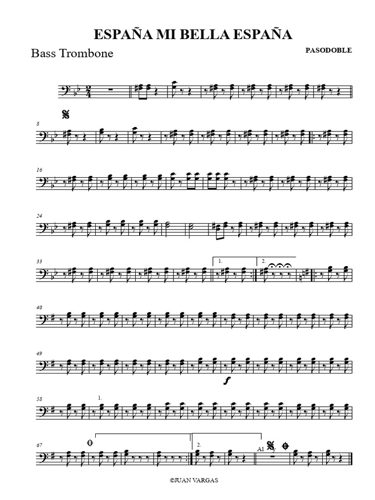 ESPAÑA MI BELLA ESPAÑA - Trombones | PDF