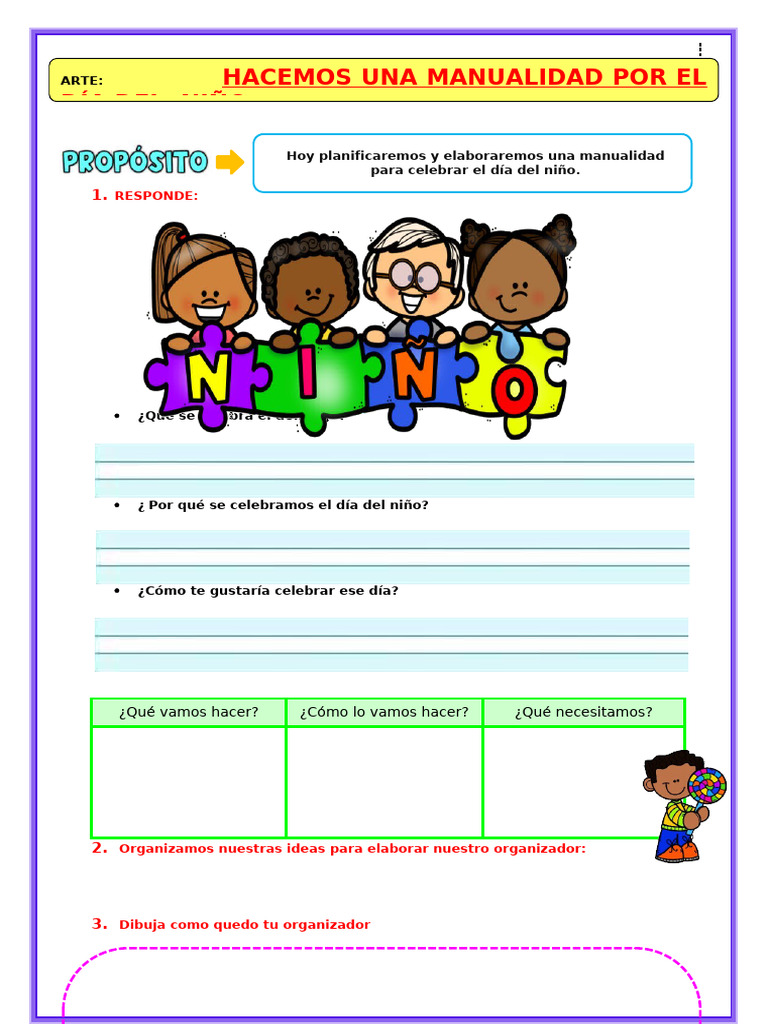 U5 s2 Ficha d5 Arte Hacemos Una Manualidad Por El Dia Del Niño | PDF U5 s2 Ficha d5 Arte Hacemos Una Manualidad Por El Dia Del Niño | PDF