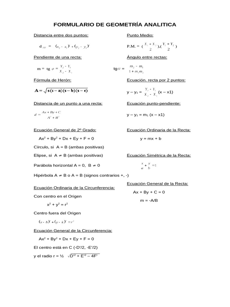 Formulario de Geometria Analitica-3 | PDF
