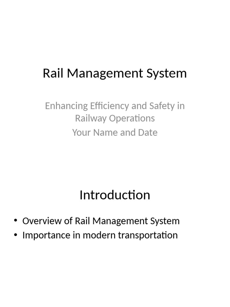 Rail Management System Presentation | PDF