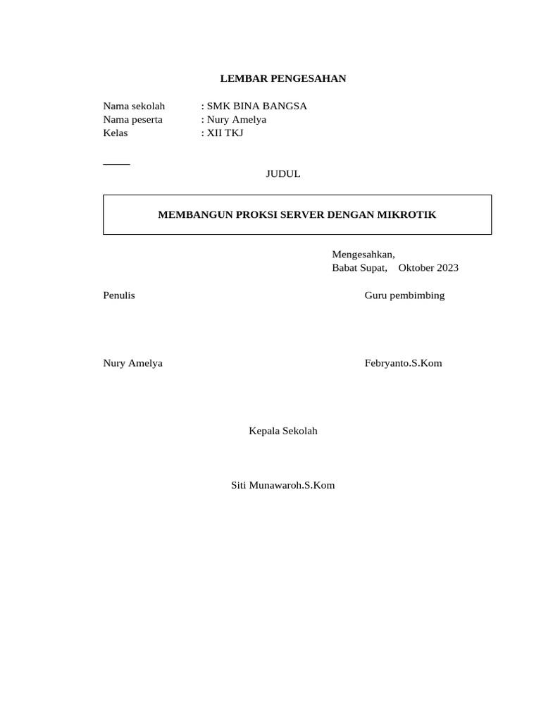 LEMBAR PENGESAHAN Amel | PDF