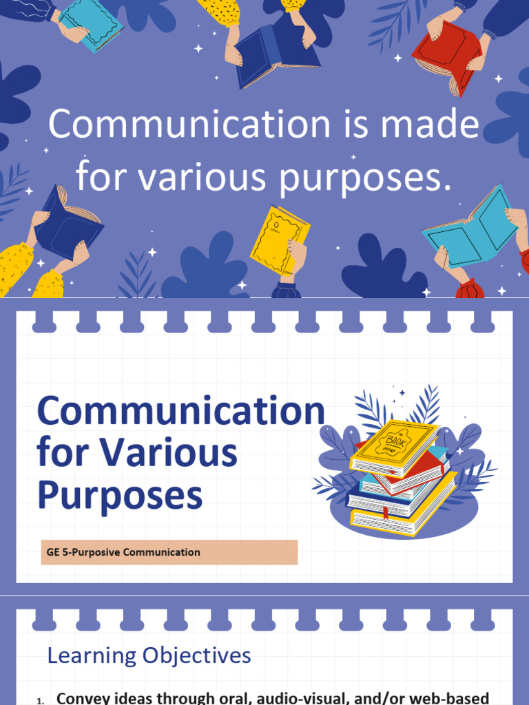 Lesson V-Communication For Various Purposes With Details For Pecha ...