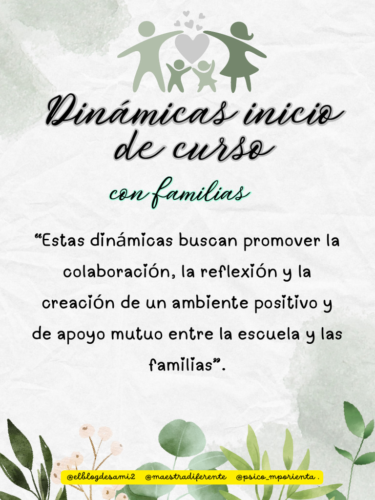 Dinámicas Inicio de Curso FAMILIAS PDF | PDF