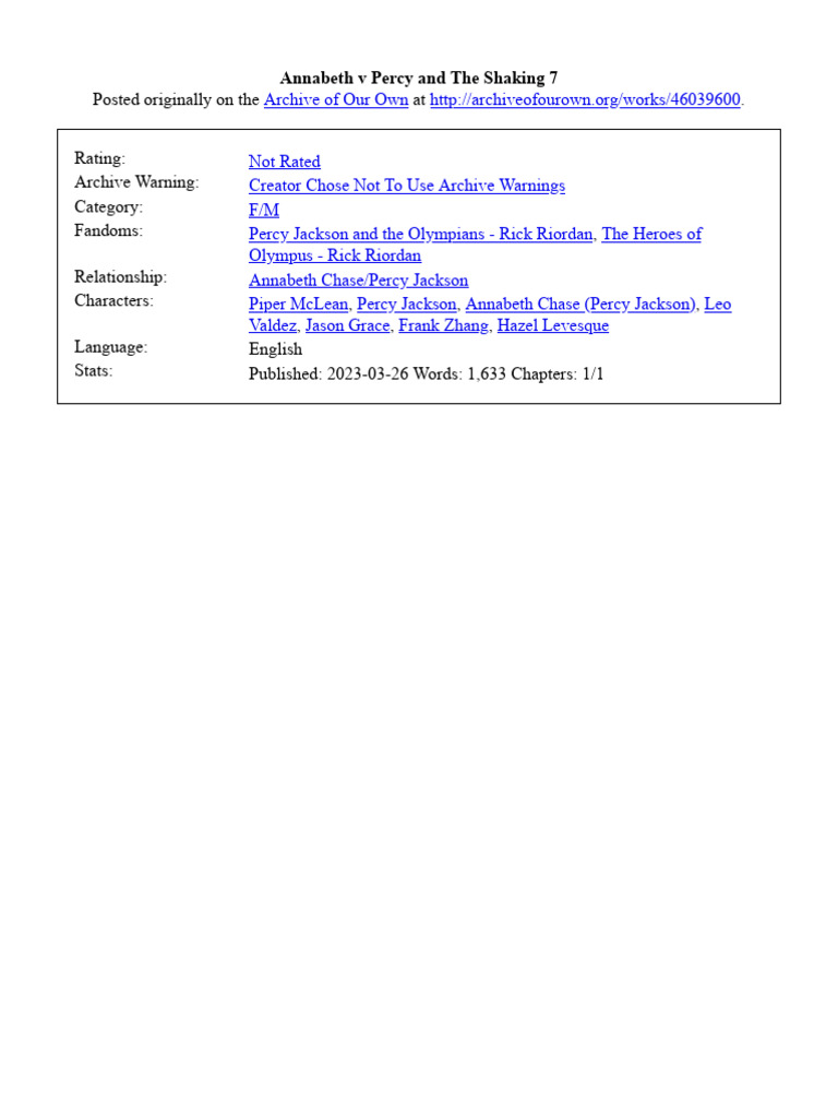 Annabeth V Percy and The | PDF