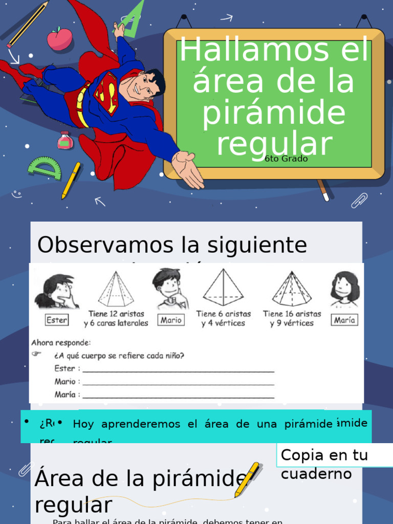 MATE 6TO - Sesión 15 - Área de Una Pirámide Regular | PDF