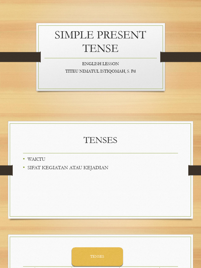 Materi Simple Present Tense Kelas x | PDF