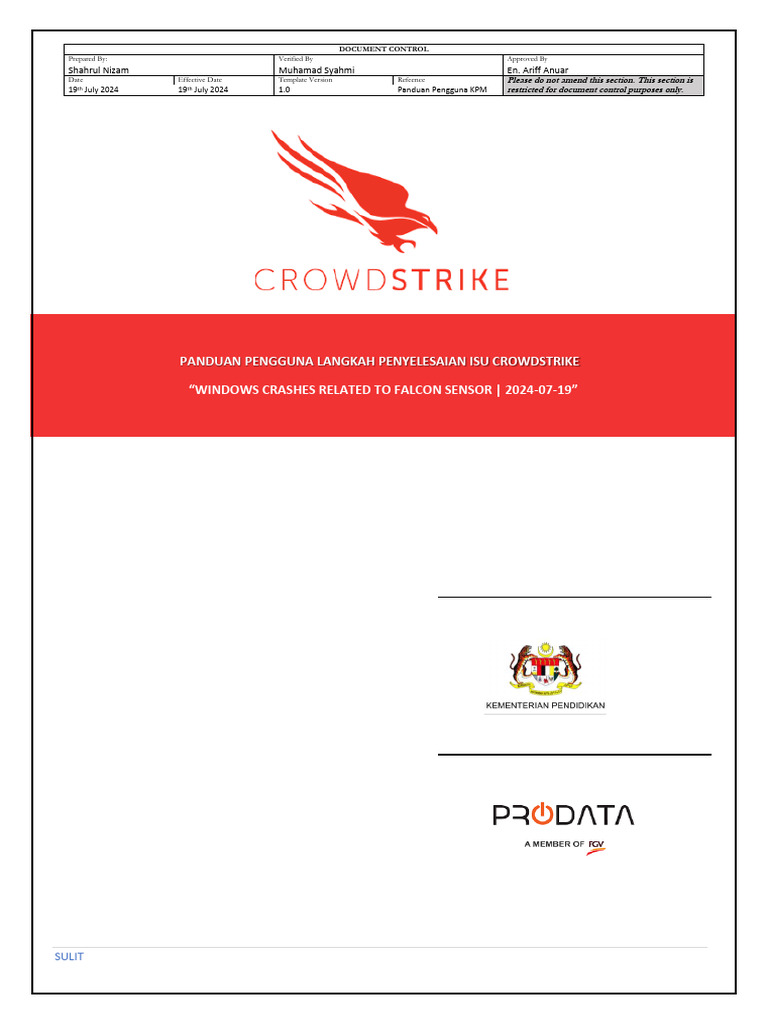 Panduan Pengguna Langkah Penyelesaian Isu Crowdstrike | PDF
