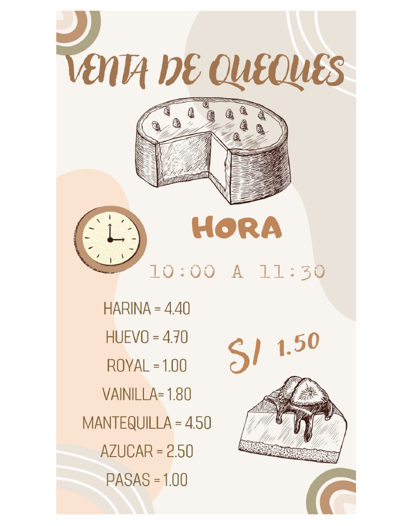 Venta de Queques - Folleto | PDF