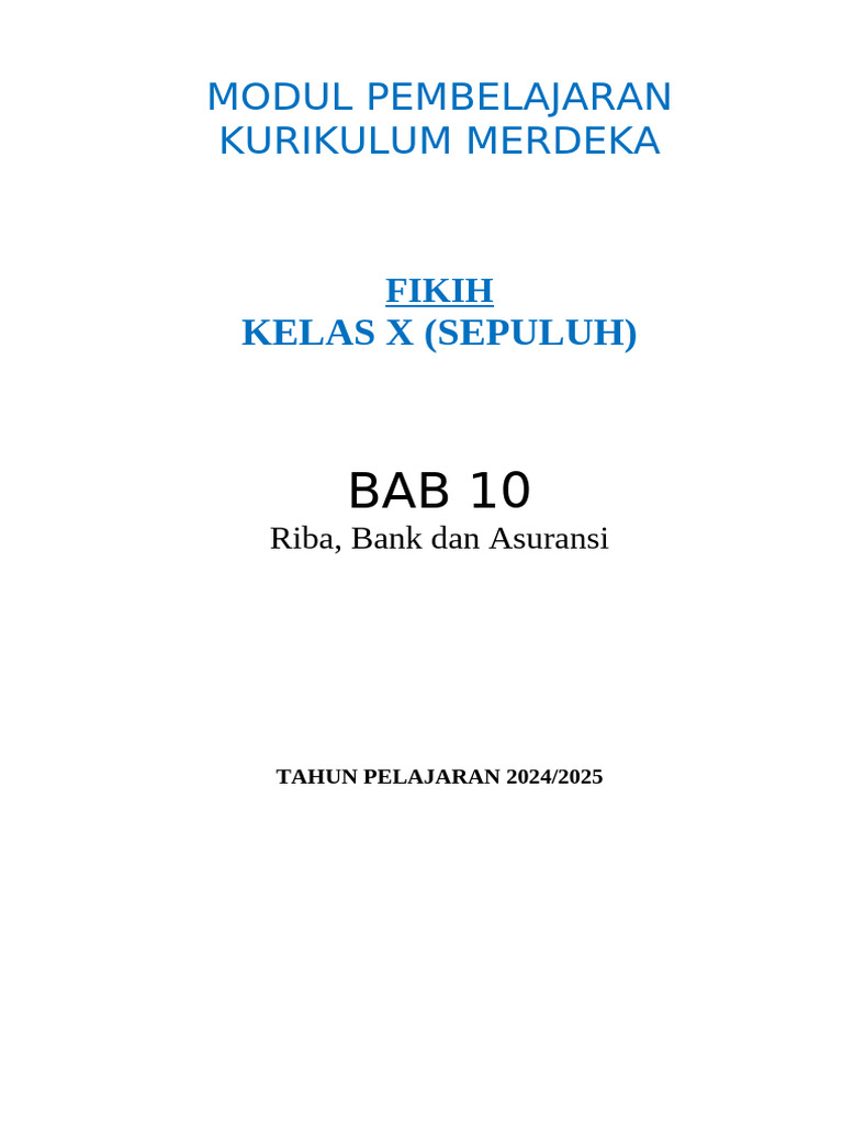 Fikih - 10 Modul Bab 10 | PDF