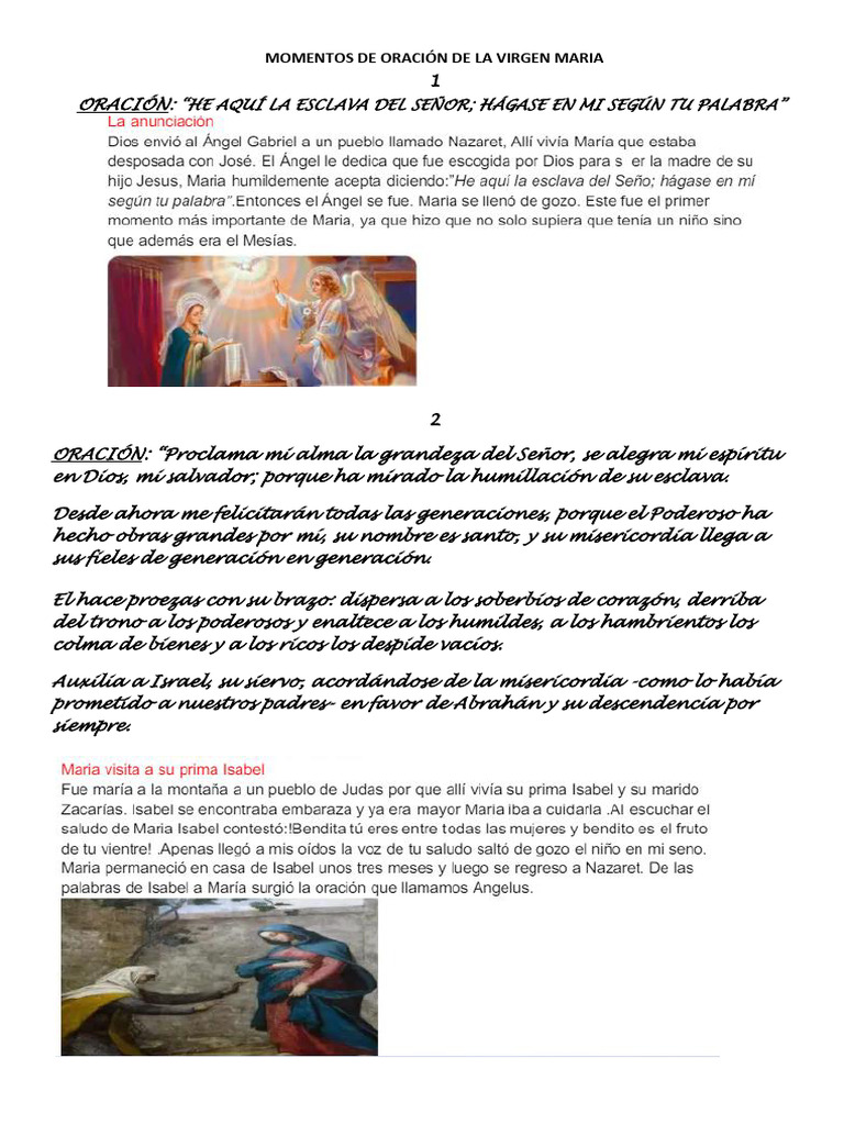 Momentos de Oración de La Virgen Maria | PDF