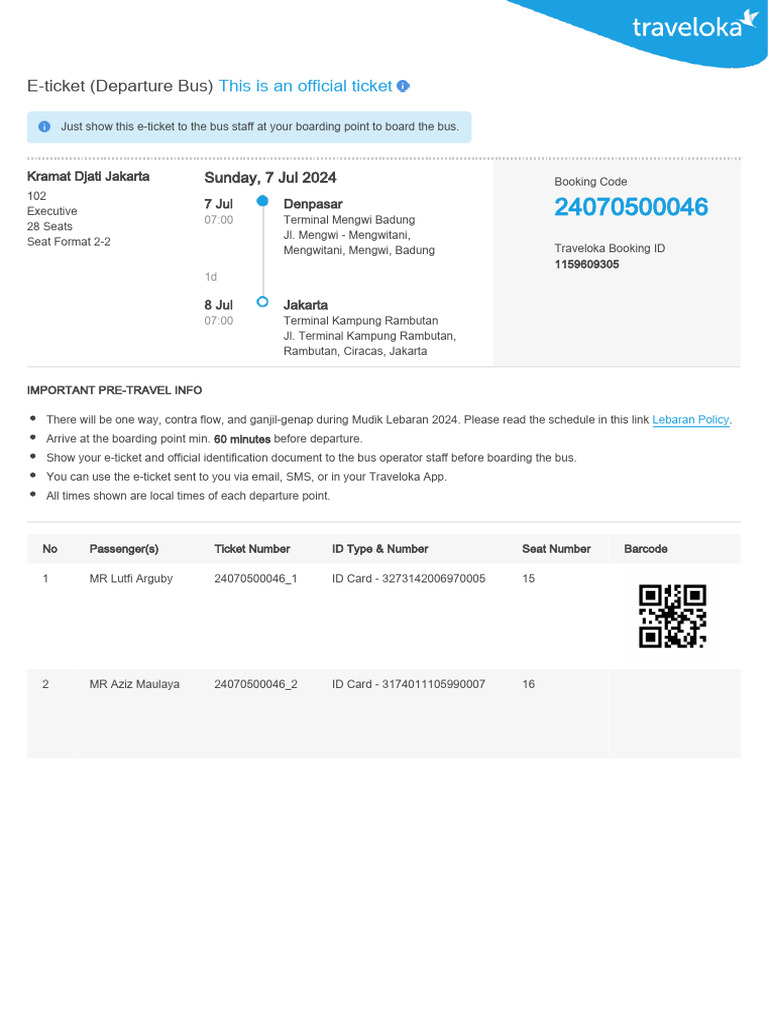 BUS AWAY E-Ticket | PDF