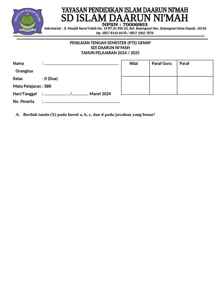 SBK PTS Semester 2 | PDF