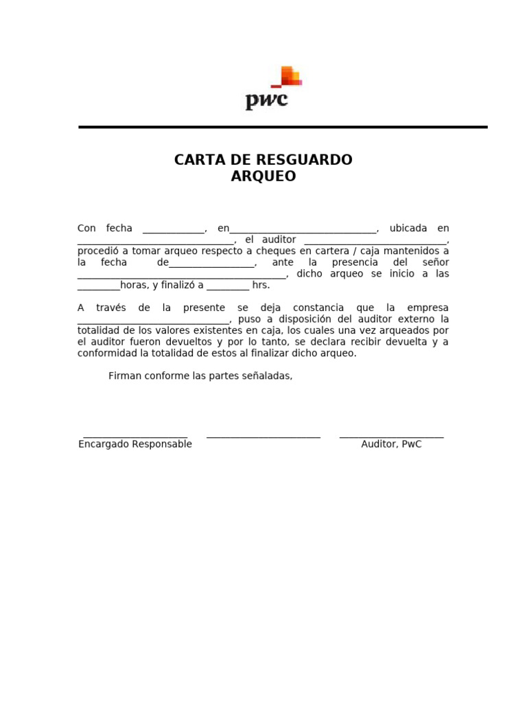Carta Resguardo Arqueo | PDF
