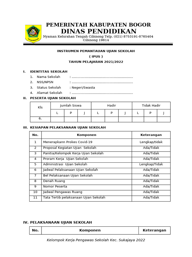 Format Monitoring US TP. 2021-2022 | PDF