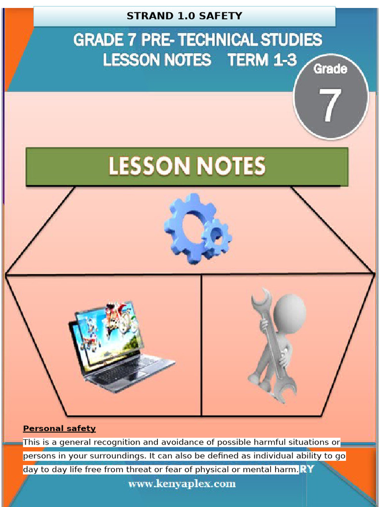 Grade 7 Pre Technical Studies Lesson Notes Term 1 3 | PDF