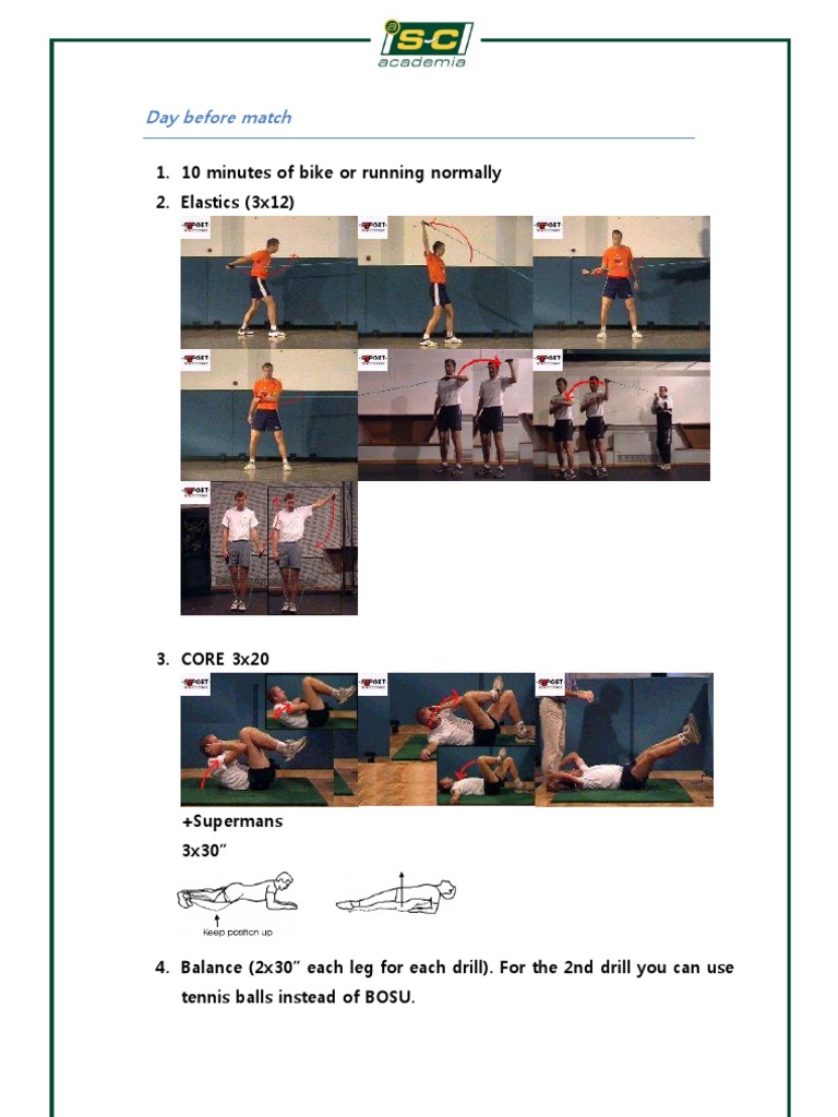 Match Day and Recovery Workout Plan | PDF