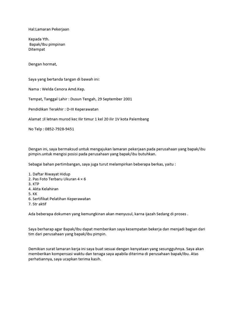 Fix Lamaran Pekerjaan | PDF