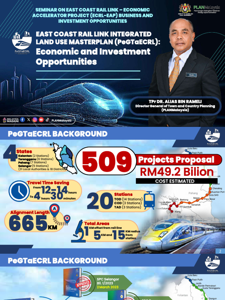 East Coast Rail Link Integrated Land Use Master Plan PeGTaECRL Economic and Investment ...