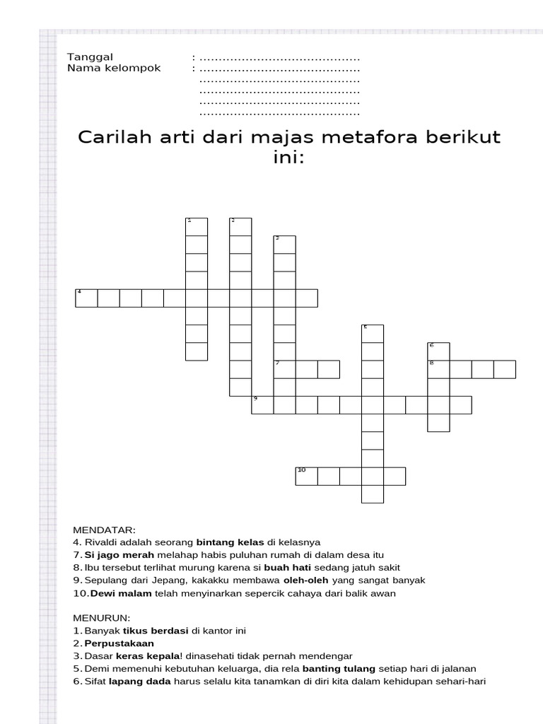 Puzzle Majas Metafora | PDF