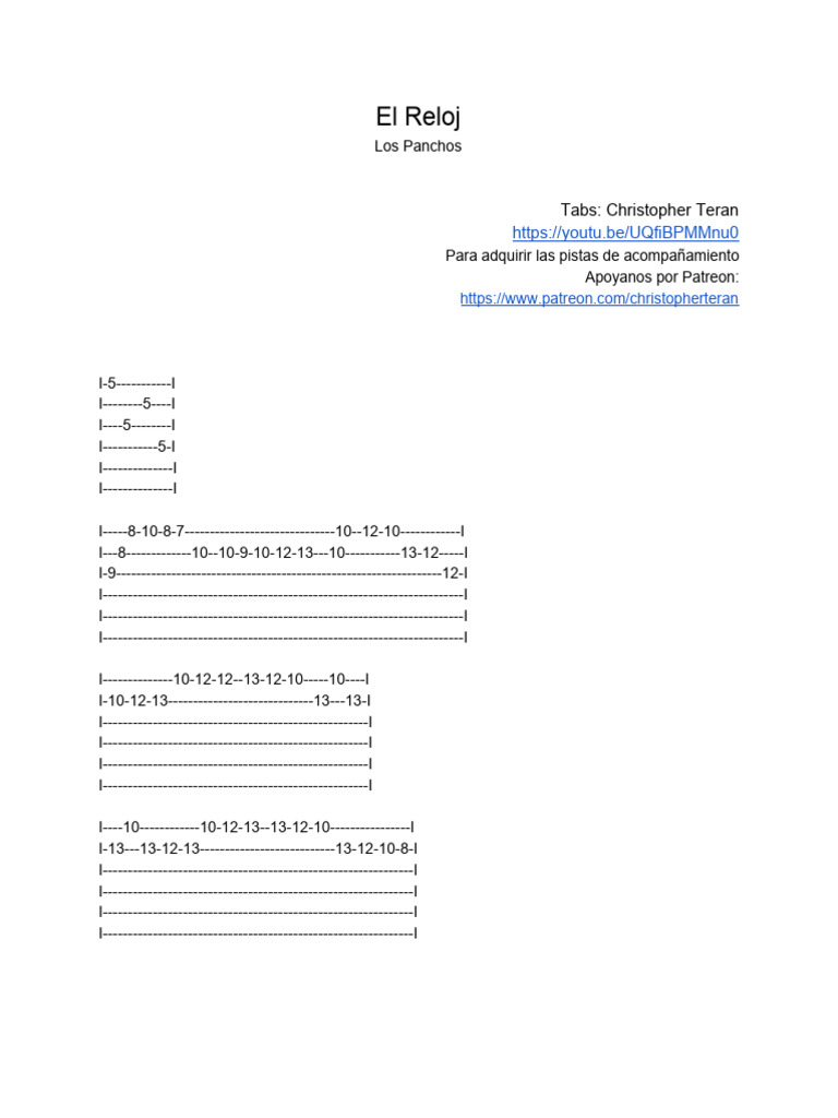 El Reloj - Los Panchos | PDF