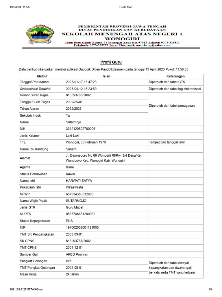 Profil GTK_2023 | PDF
