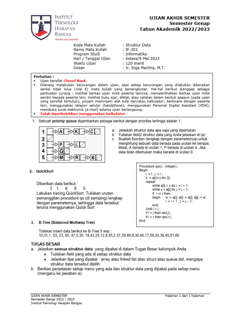UAS Struktur Data 2022-2023 | PDF
