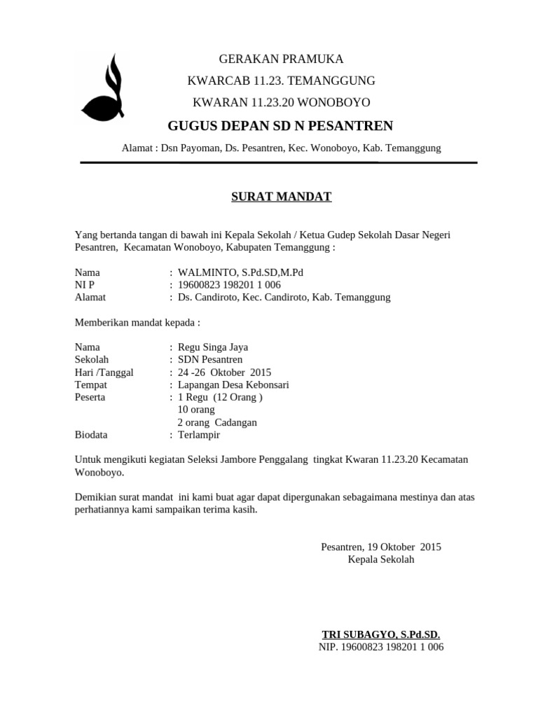 SURAT MANDAT LOMBA | PDF