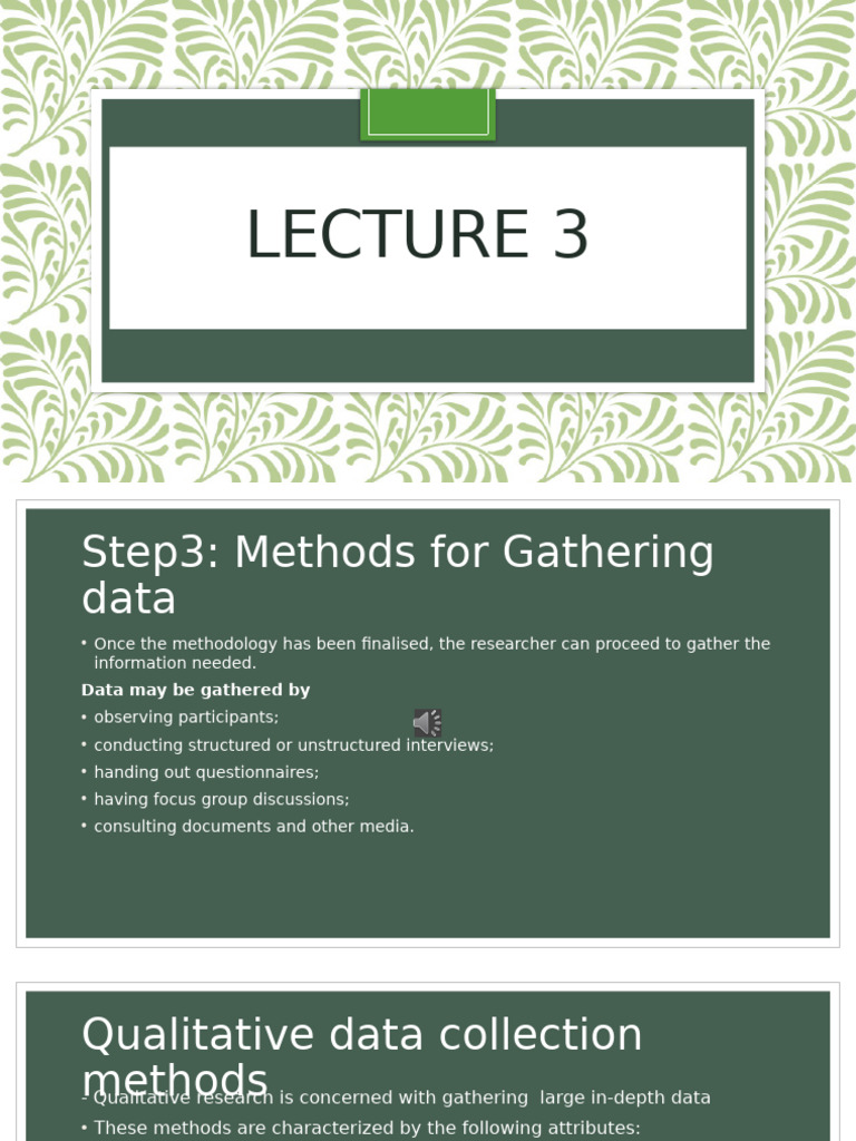 Chapter 2 Research Methods - Lecture 3 Part 1 | PDF