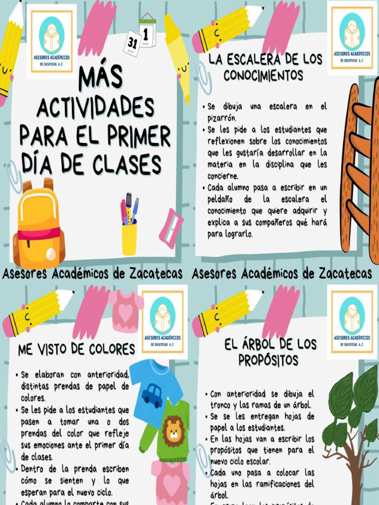 Actividades para El 1er. Día de Clases | PDF