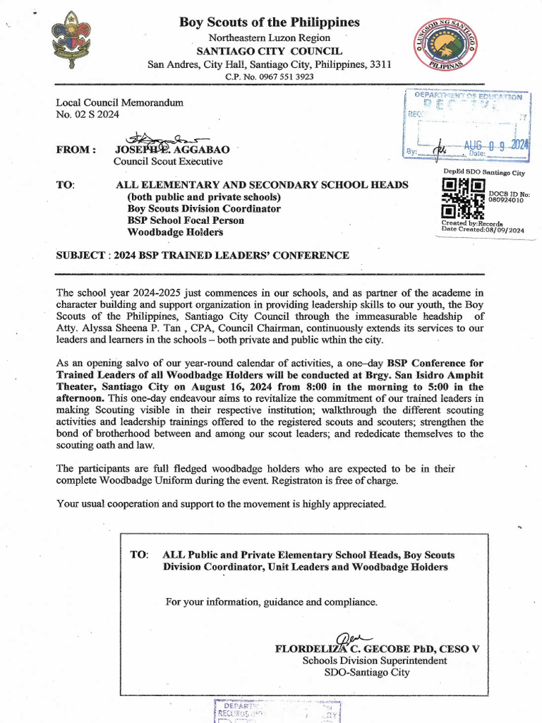 DIM 2024 BSP Trained Leaders Conference | PDF