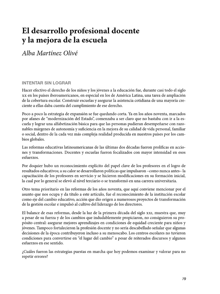Aprendizaje y Desarrollo Profesional Docente (1) - 78-87 | PDF