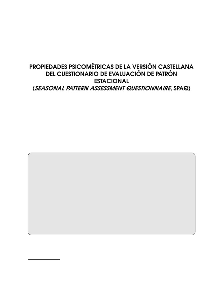 SPAQ em Espanhol | PDF