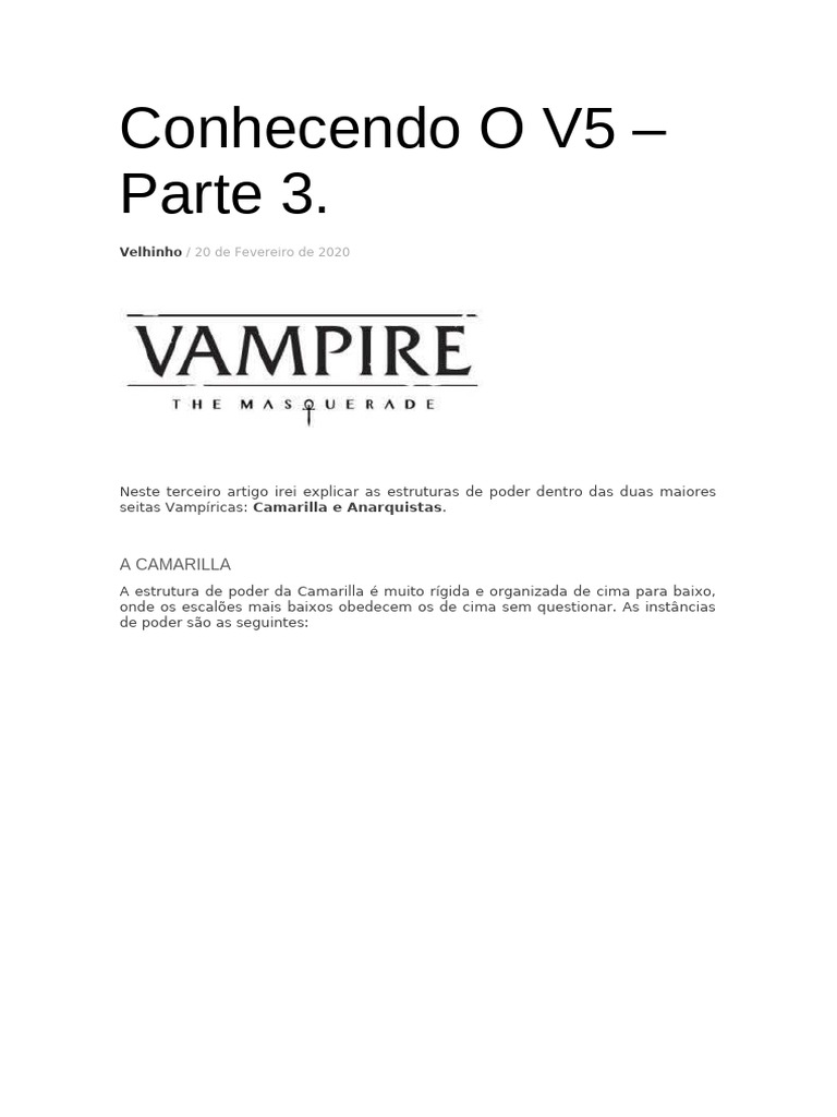 Conhecendo O V5 - Parte 3. | PDF
