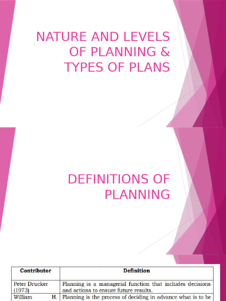 Nature Levels and Types of Planning | PDF