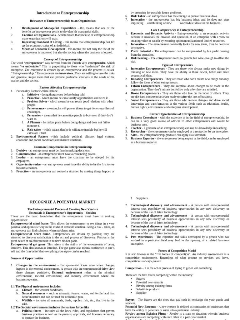 Entrep Reviewer | PDF