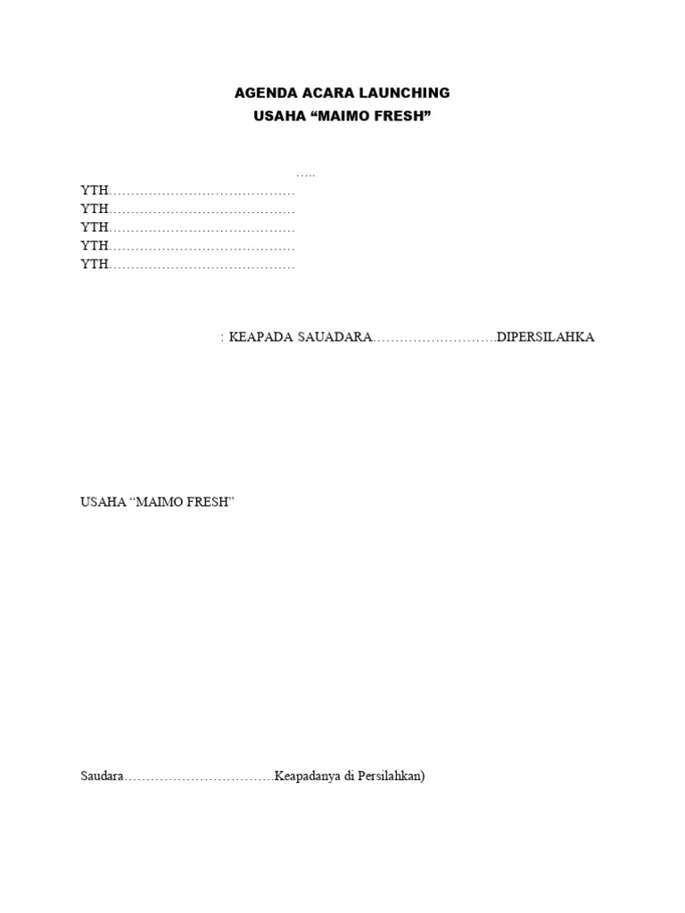 Agenda Acara Launching 2 | PDF