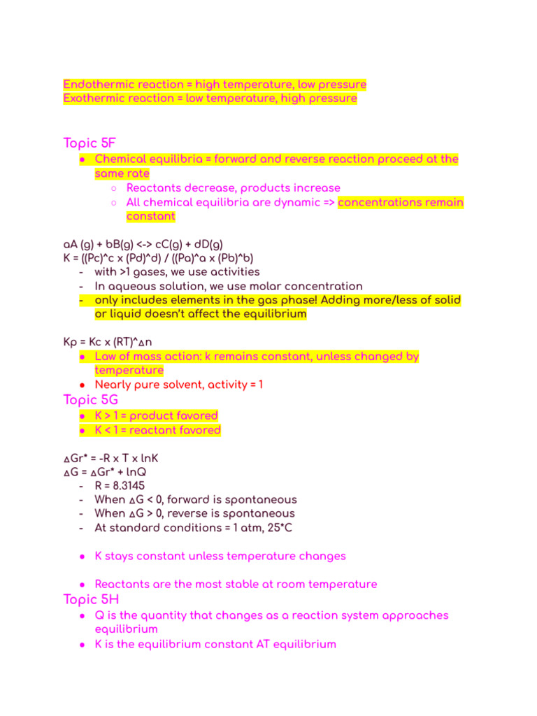 Exam 1 Notes (Gen Chem II) | PDF