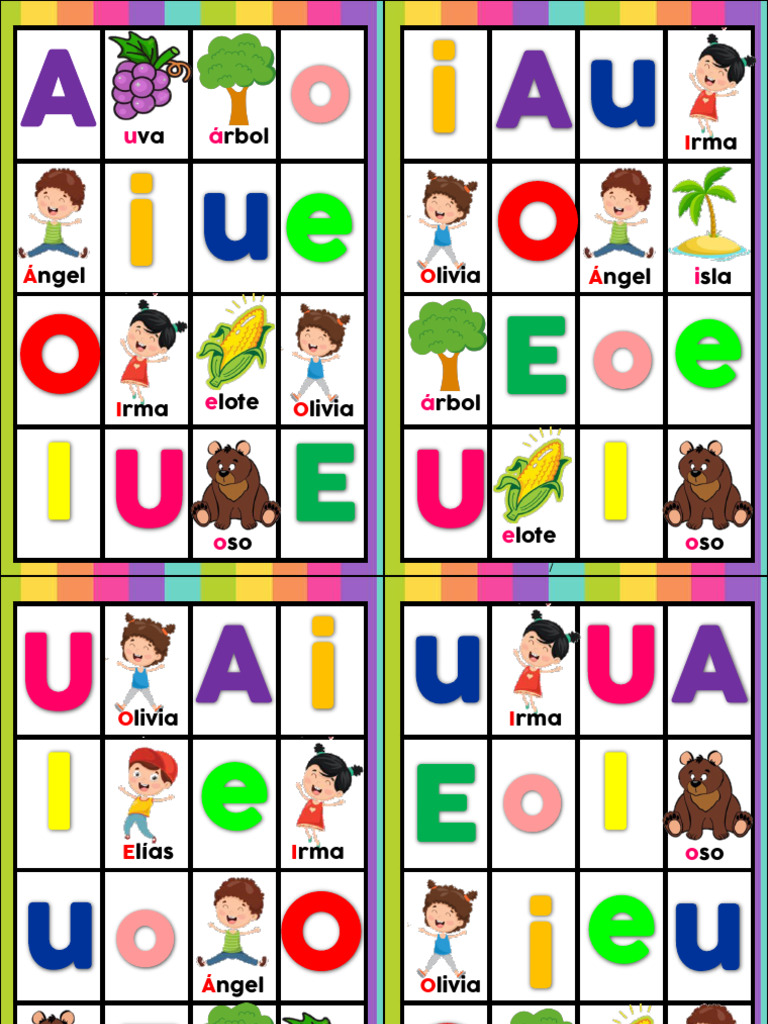 Loteria Con Vocales | PDF