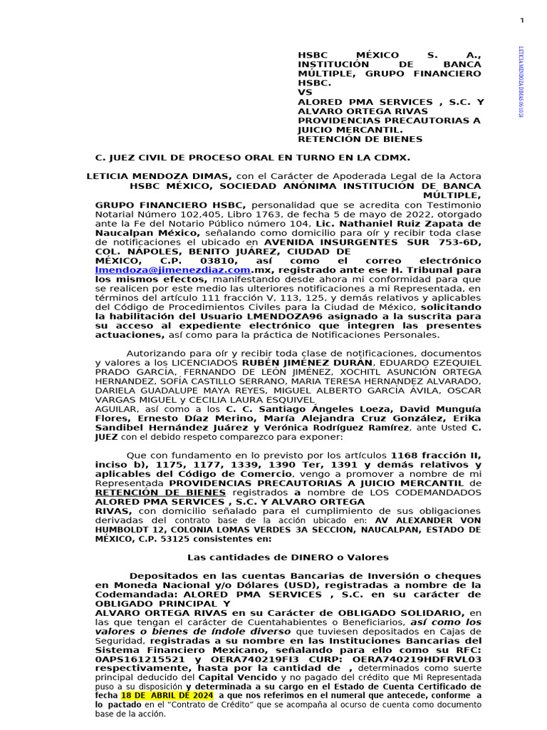 Demanda Alored | PDF