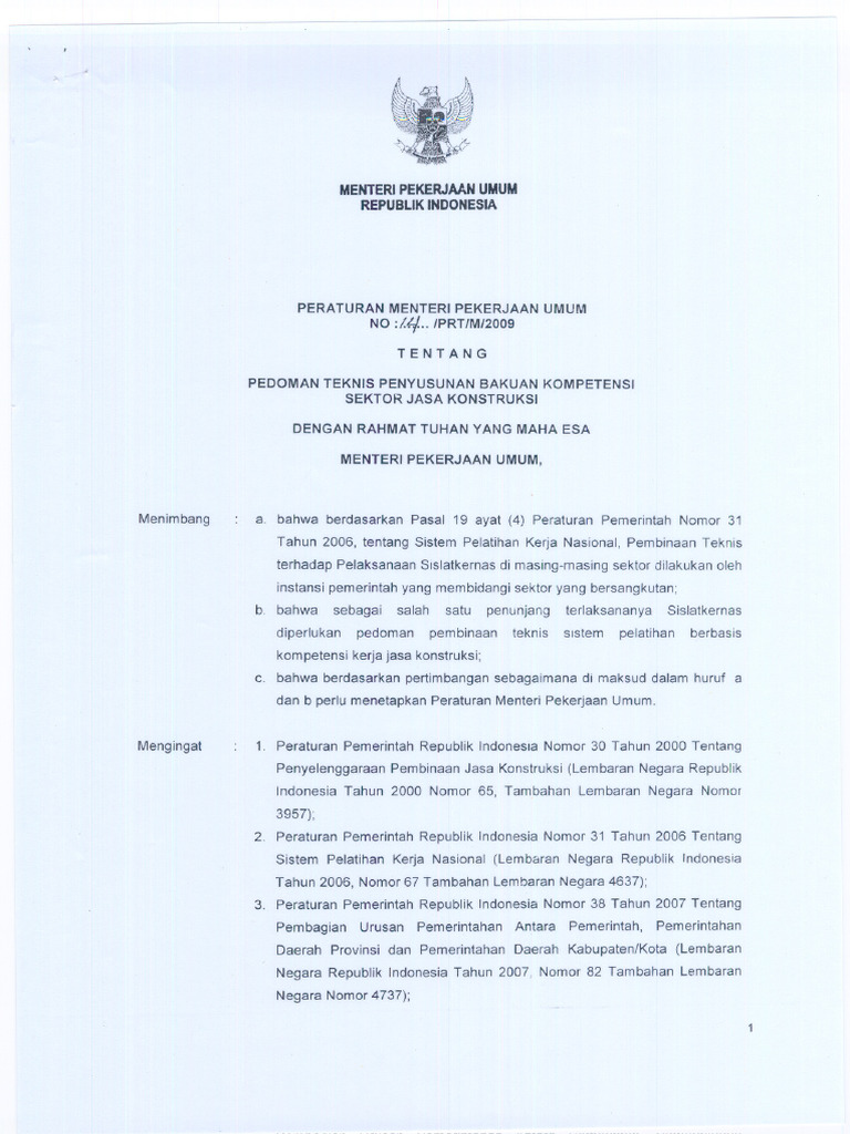Permenpu14 2009 Pdf