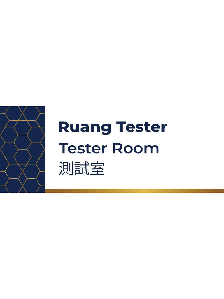 SIGNAGE Ruang Tester | PDF