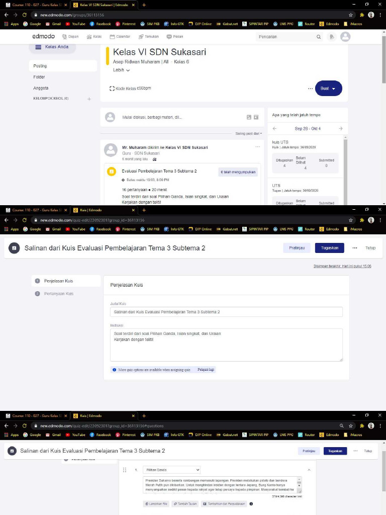 Evaluasi Pembelajaran Pada Aplikasi Edmodo | PDF