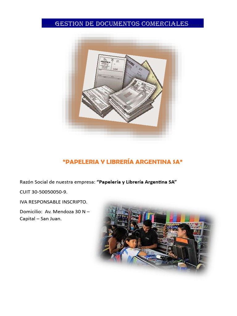 Documentos Comerciales Caso Libreria y Papeleria Argentina | PDF