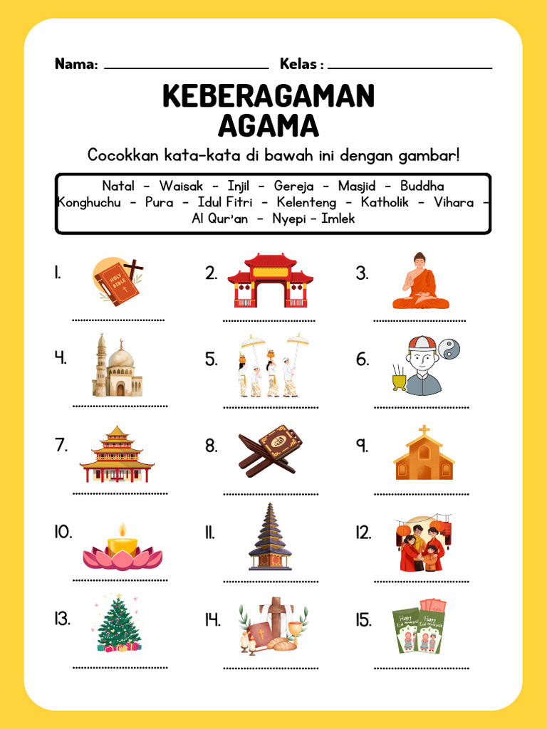 LKPD Keberagaman Agama Kelas 3 SD | PDF