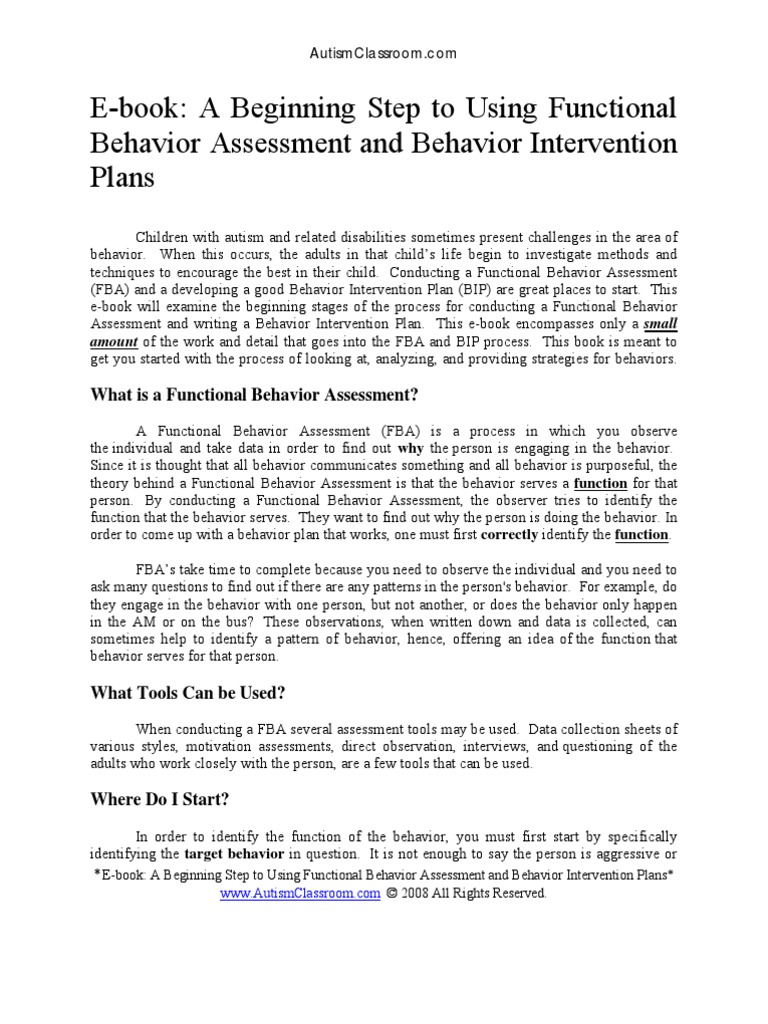 Autism Behavior Intervention Plans | PDF | Reinforcement | Autism